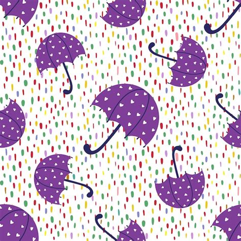 Premium Vector Rain And Umbrella Seamless Pattern