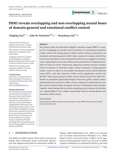 Pdf Fmri Reveals Overlapping And Non Overlapping Neural Bases Of Domain General And Emotional