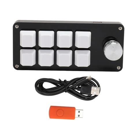 Custom 8 Keys Keyboard Mini 8 Key Keypad With Knob Hot Swappable Blue Switch Customized Macro