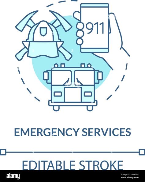 Emergency Services Turquoise Concept Icon Stock Vector Image And Art Alamy