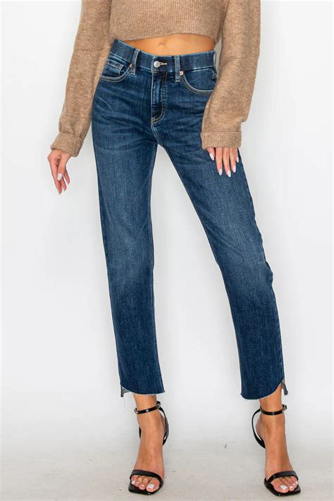 High Rise Tummy Control Straight Jeans