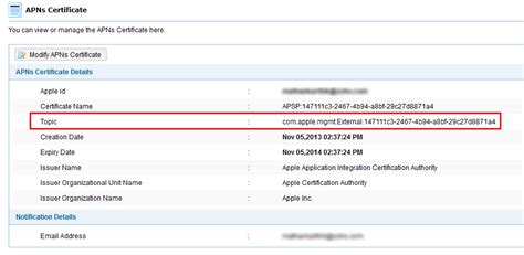 Apns Not Recognized Ios Requirements Manageengine