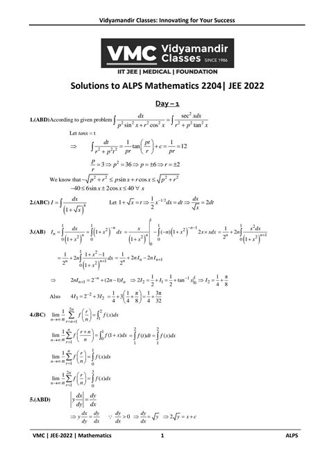 SOLUTION Maths Advanced Level Problem Solving Alps Solution Studypool