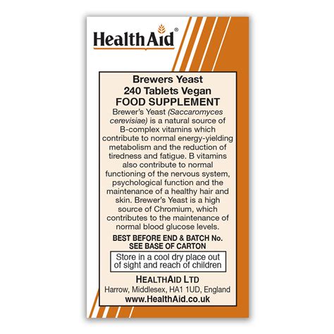 Brewers Yeast Tablets Potassium Selenium Minerals Healthaid Healthaid®