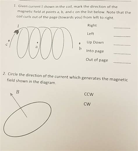 Solved Given Current I Shown In The Coil Mark The Chegg
