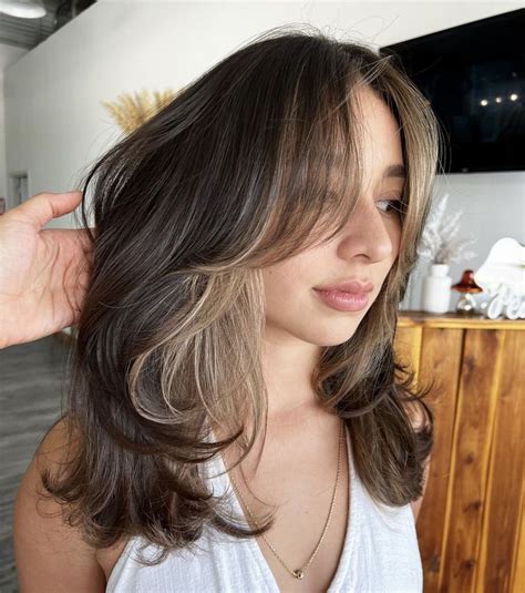 Women Frosted Tips Hair Color Ideas For Ash Brown Unique Money Piece Hair Hair Highlights