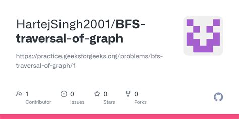 GitHub HartejSingh BFS Traversal Of Graph Https Practice Geeksforgeeks Org Problems Bfs
