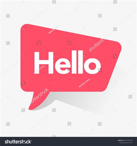 Hello Bubble Red Speech Message Hello Stock Vector Royalty Free 1547395748 Shutterstock