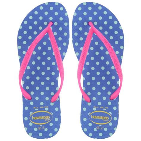 Havaianas Womens Slim Fresh Polka Dot Flip Flops Blue