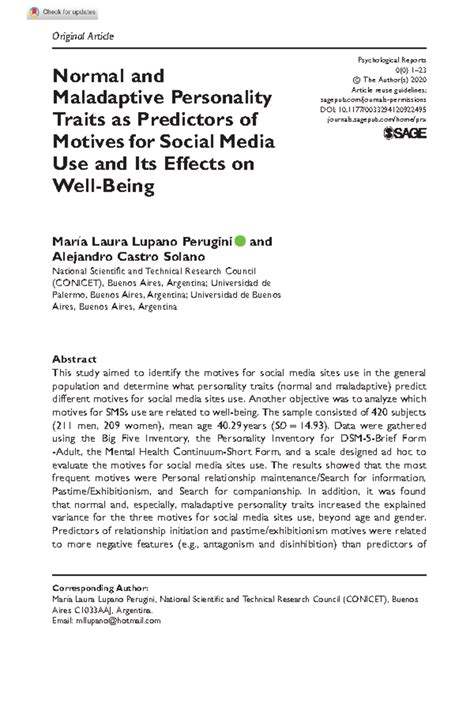 Motivos Uso Redes Sociales Lupano Original Article Normal And