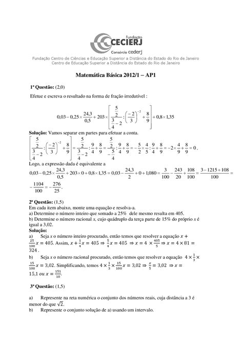 Prova De Matematica Realizada Provas Matemática Docsity