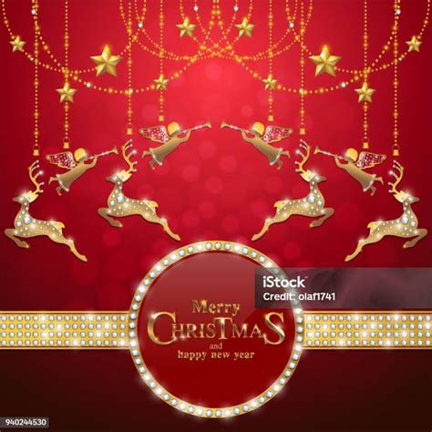 耶誕節問候和新年卡片範本以金子圖案和水晶在背景顏色向量圖形及更多亮粉圖片 亮粉 傳統 典禮 Istock