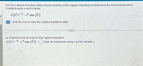 Use The Laplace Transform Table And The Linearity Of