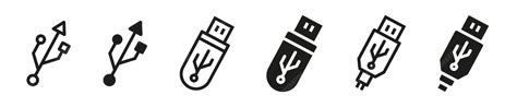 Premium Vector Usb Vector Icons Usb Icon Set Universal Serial Bus