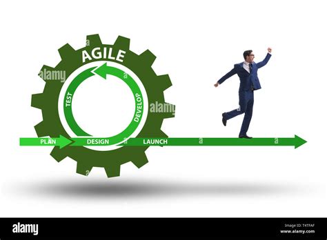 Businessman In Agile Methods Concept Stock Photo Alamy