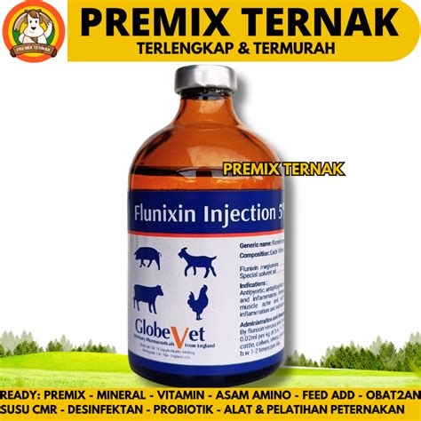 Jual Flunixin Injeksi 5 100ml Globe Vet Flunixin Meglumine Obat