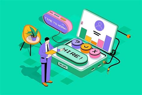 3d 아이소메트릭 디자인의 Hr 프로세스 개념 인터뷰에서 최고의 후보자 및 지원자의 온라인 이력서를 선택하는 사람 웹 그래픽을