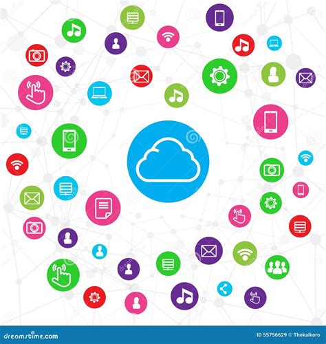 Cloud Computer Connection Network System Concept On White Background