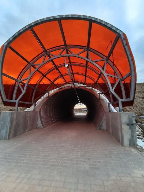 Premium Photo A Tunnel That Has A Red Canopy Over It