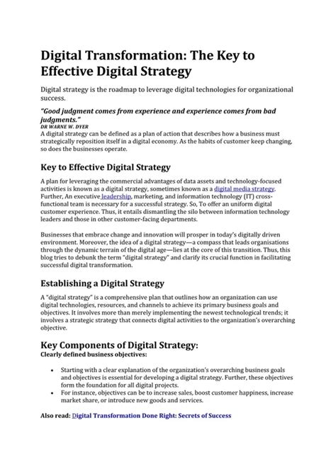 Ppt Key To Effective Digital Strategy Learn Transformation Powerpoint Presentation Id12814817