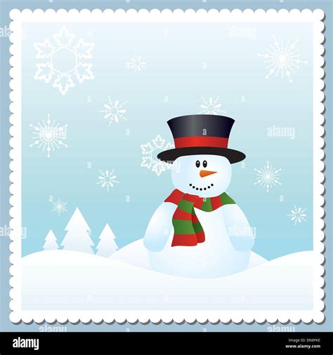 Snowman Greeting Card Stock Vector Image Art Alamy