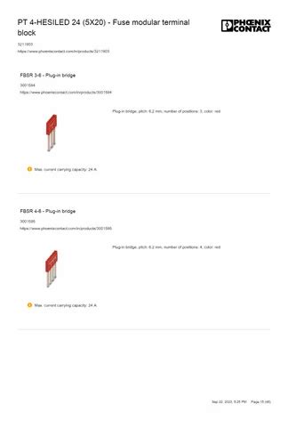 Phoenix Contact PT 4 HESILED 24 5X20 Fuse Modular Terminal Block Feed Through At 312 33