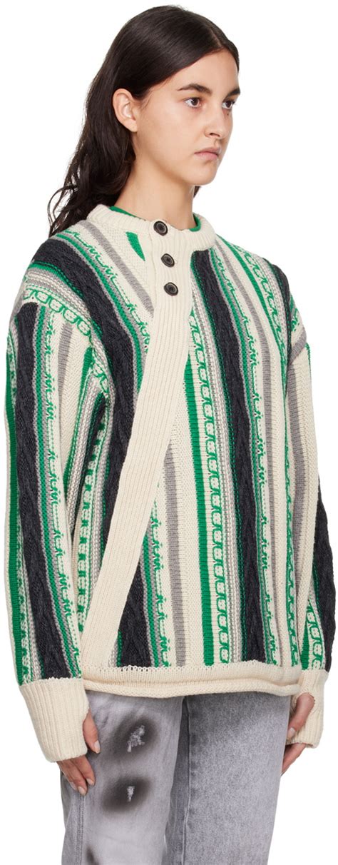 ader error green buttoned sweater ader error
