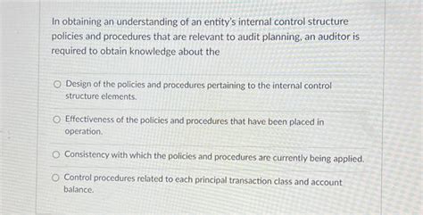 solved in obtaining an understanding of an entity s internal