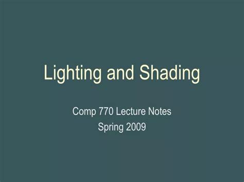 Ppt Lighting And Shading Powerpoint Presentation Free Download Id