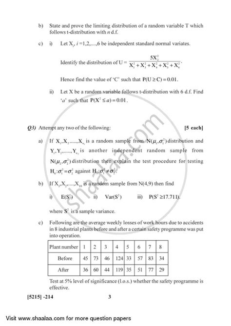 Sampling Distributions And Inference 2017 2018 B Sc Statistics Semester