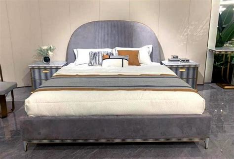 Jvmoebel Schlafzimmer Set Graue Schlafzimmer Garnitur Bettgestell 2x