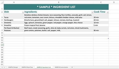 Grocery Shopping Budget List Excel Spreadsheet Template Works W Sheets Numbers Editable