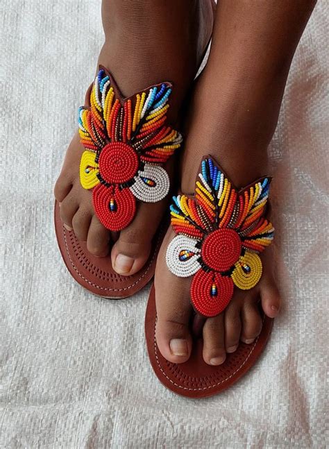 On Sale Maasai Beaded Sandals Sandals For Women Womens T Leather