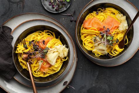 Safran Spaghetti Mit Ger Uchertem Lachs Rezepte Fooby Ch