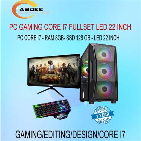 Jual Pc Gaming Core I Ram Gb Ssd GB Vga Gb GTX Ti Fullset Led In AOC Shopee