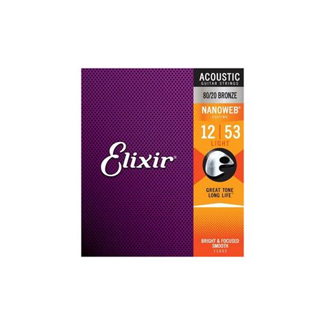 Elixir Nanoweb 薄包覆 12 53 黃銅 木吉他弦 11052