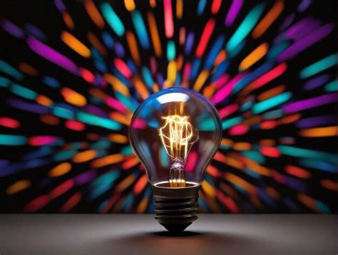 Premium Photo A Colorful Lightbulb Ai Generated