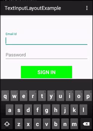 TextInputLayout Floating Labels In EditText With Example In Android
