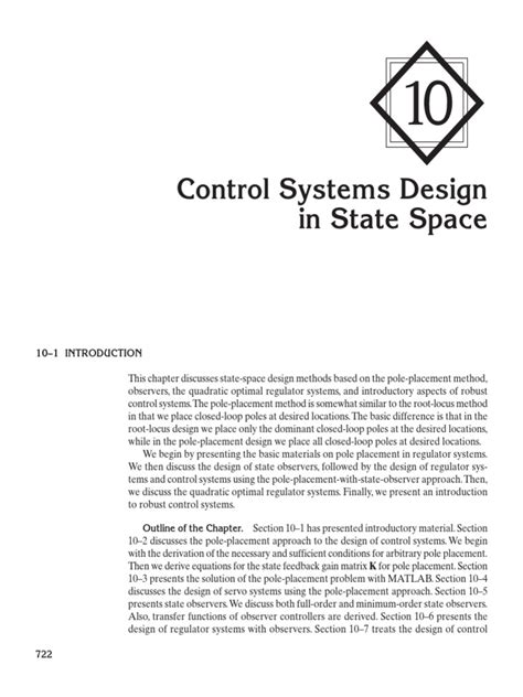 State Space Control Systems Design Pdf Control Theory Matrix Mathematics