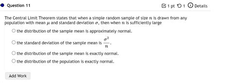 Solved The Central Limit Theorem States That When A Simple