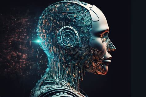 Ai Robot Or Android Machine Digital Technology Concept Idea Neural