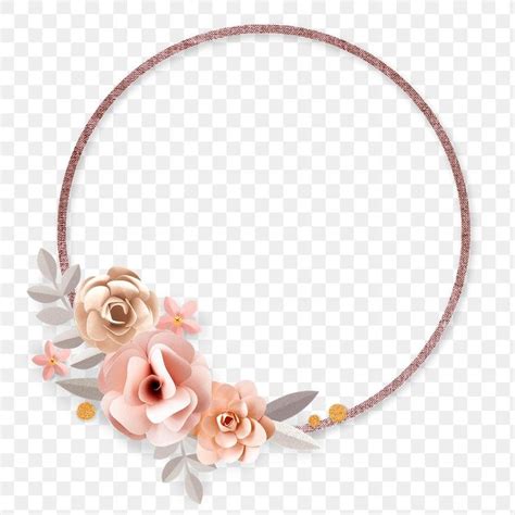 Round Frame Png Paper Craft Flower Design Free Image By