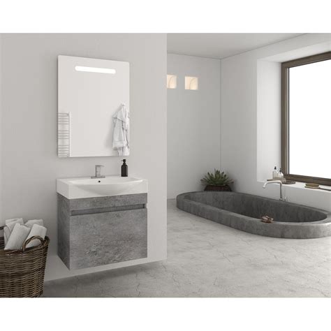 ΕΠΙΠΛΟ ΜΠΑΝΙΟΥ ΜΕ ΝΙΠΤΗΡΑ ΚΑΙ ΚΑΘΡΕΠΤΗ Drop Senso 65 Granite 2 65 Cm
