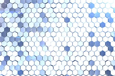 Futuristick 추상 필드 효과의 깊이 가진 6 각형 배경 육각형의 많은 수의 구조입니다 강철 벌집 벽 질감 빛나는 육각형 클러스터 배경 3d 렌더링 0명에 대한 스톡