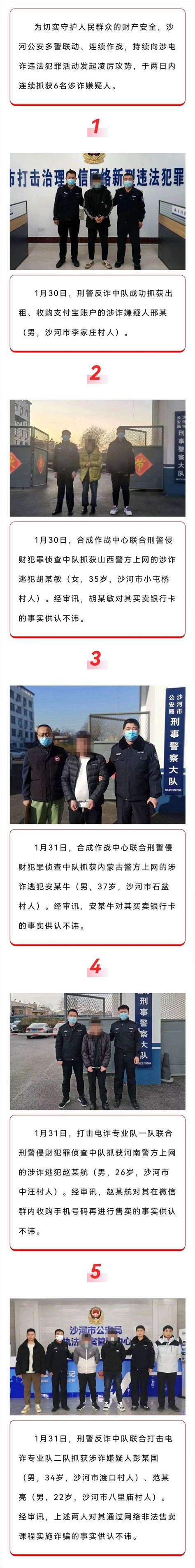 邢台123：再抓6人！沙河警方持续严打涉电诈违法犯罪