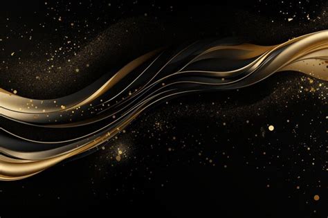 Черный и золотой фон Премиум Ai сгенерированное изображение