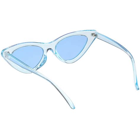 Womens Exaggerated Translucent Cat Eye Sunglasses Color Tinted Lens 48