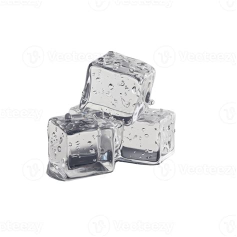 Three Clear Ice Cubes Melting On A Surface 55236480 PNG