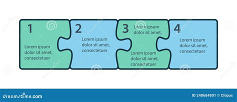 Puzzle Sequence Steps Infographics Presentation Chart Elements Stock Vector Illustration Of
