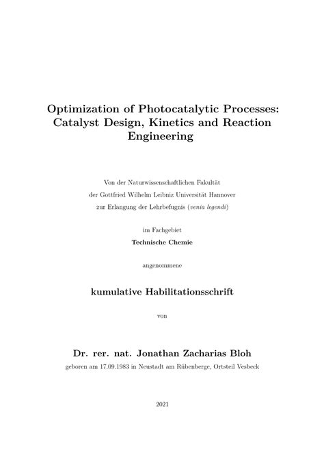 Optimization Of Photocatalytic Processes Catalyst Design Kinetics And